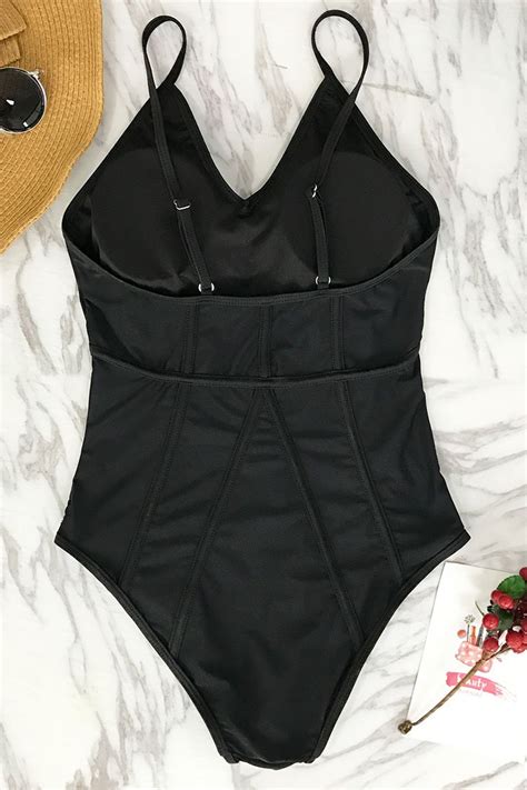 Free Space Solid One Piece Swimsuit
