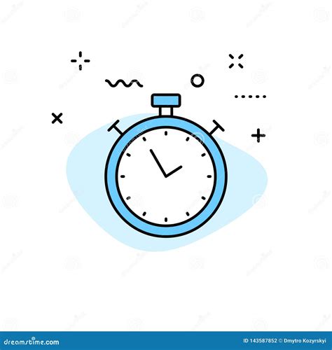 Time And Clock Web Icons In Line Style Timer Speed Alarm Calendar Stock Illustration