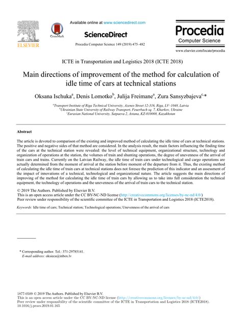 Pdf Main Directions Of Improvement Of The Method For Calculation Of