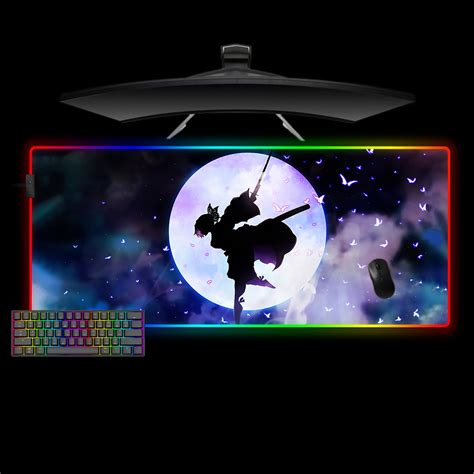 Demon Slayer Kocho Moon Design M Xxl Size Rgb Light Mousepad