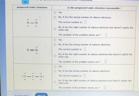 Solved Proposed Lewis Structure N N Is The Proposed Lewis Chegg Com
