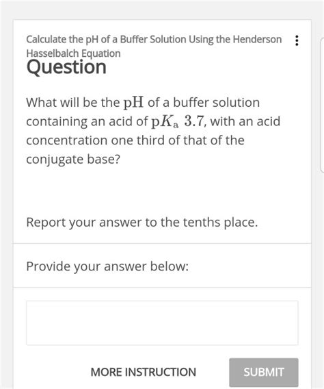 Solved Calculate The Ph Of A Buffer Solution Using The