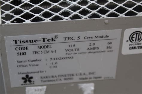 Sakura Tec 5 Tissue Tek Embedding Center W Cryo Module Js Medical