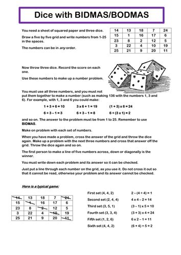 Gcse Foundation Revision 1 3 Order Of Operations Bidmas Teaching Resources