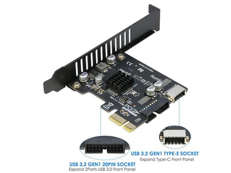 Pci E 1x To Usb 32 Gen1 5gbps 20pin Front Panel Header To Type C