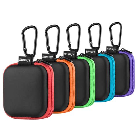Buy Earbud Case Sunguy [5 Pack] Small Square Earphones Carrying Case Mini Pouch Storage Bag With