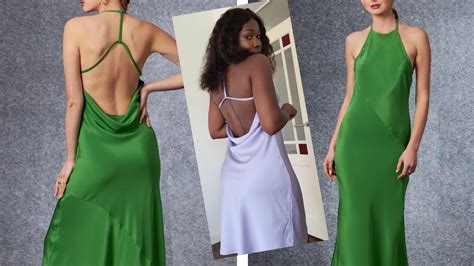 Part 2 Detailed Stitching A Back Cowl Neck Dress With Straps
