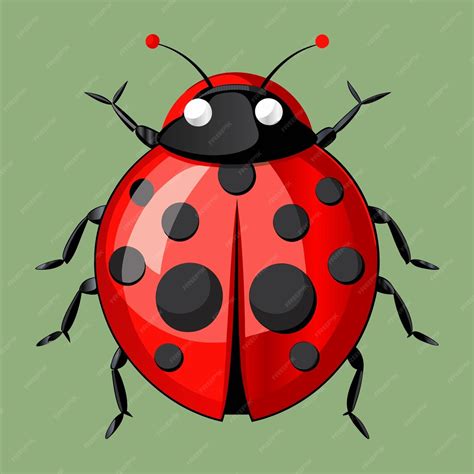 A Ladybug With Black Dots And A Red Ladybug On Its Back Premium Ai Generated Vector