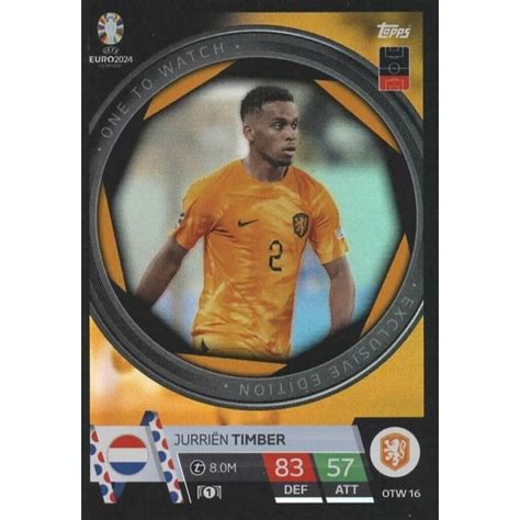 Comprar Cromo Jurriën Timber One To Watch Exclusive Edition Topps Euro