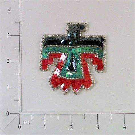 2 3 4 X 2 1 2 Rio Rancho Thunderbird Sequin Applique Patch Multi C