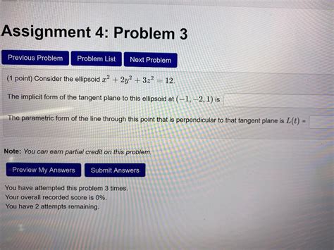 Solved Assignment 4 Problem 3 Previous Problem Problem List
