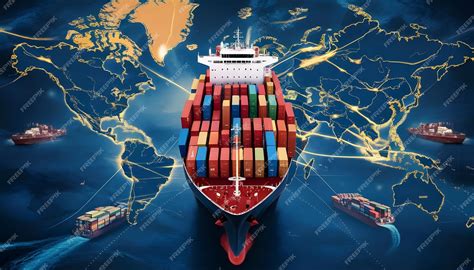 Industrial Cargo Container Ship Loading In Logistics Terminal Port Colorful Containers At Sea