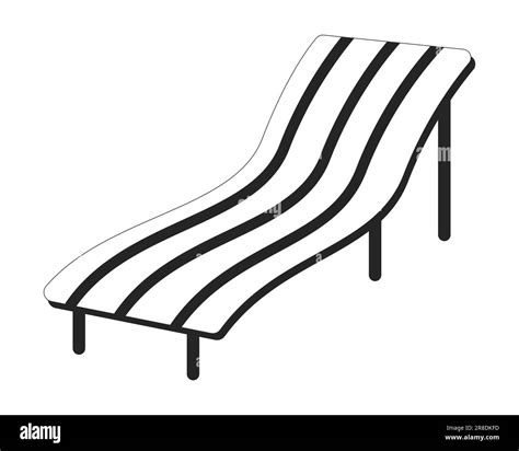 Lounge Chair At Pool Flat Monochrome Isolated Vector Object Stock Vector Image And Art Alamy