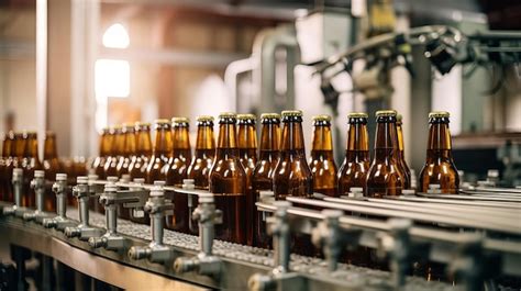 Premium Ai Image Brown Glass Brew Drink Liquor Bottles Brewery