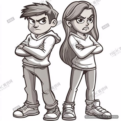 Ai创作图卡通男生女生 情侣装卡通图案 女生男生人物 Q版卡通少年青年 卡通人物男孩女孩 Q版男女插画 卡通情侣装 青春年少校园漫画人物 潮酷服装卡通形象 卡通校园人物 卡通男孩子卡通女孩子