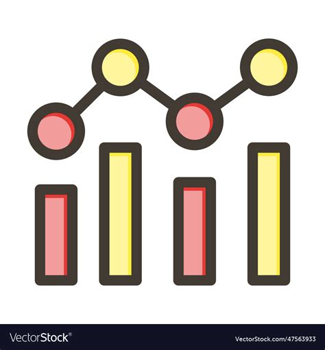 Data Analytics Thick Line Filled Colors Royalty Free Vector