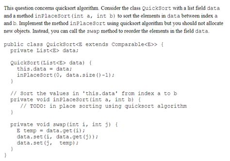Solved This Question Concerns Quicksort Algorithm Consider Chegg
