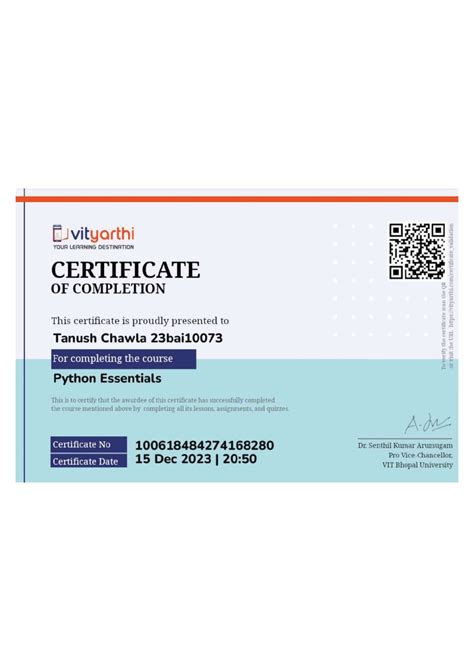 Tanush Chawla On Linkedin Python Essentials Course Completion