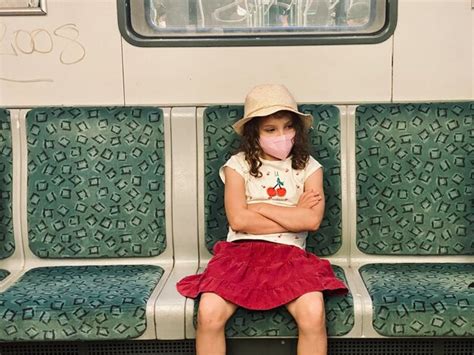 Premium Photo Girl In Train With Mask