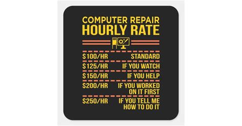 Computer Repair It Tech Software Programmer Geek Square Sticker Zazzle