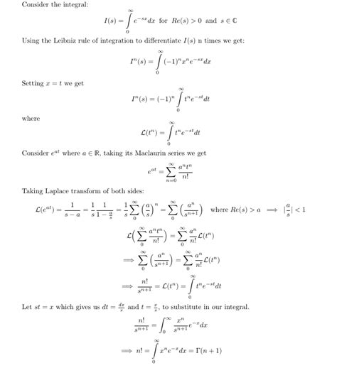 Integration How Do We Know The Gamma Function Γn Is N 1