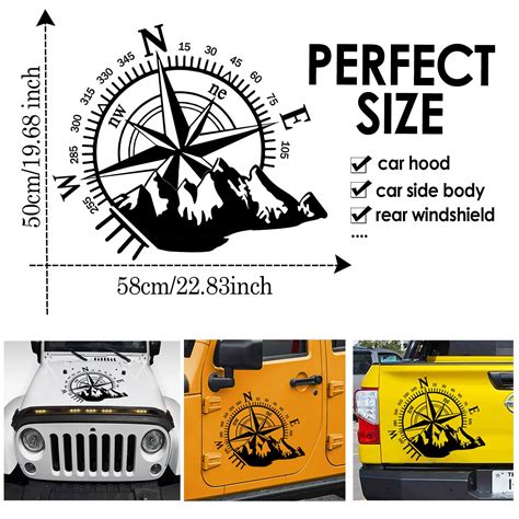 Lifeup Car Decals Compass Hood Decalcar Window Decalsdoor Decal