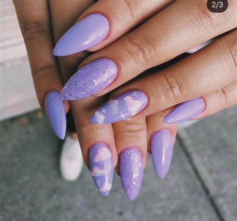 Purple Nail Art Purple Acrylic Nails Almond Acrylic Nails Best