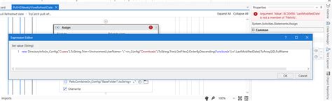 Lastmodifieddate Is Not A Member Of Fileinfo Activities Uipath