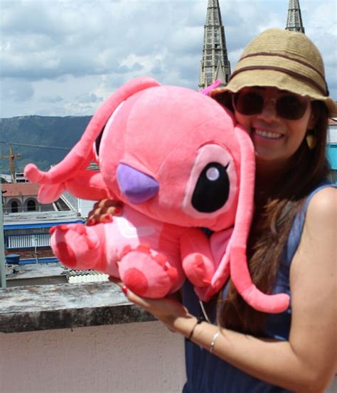 Peluche Stitch Angel Rosa 45 Cm Bombones Angie