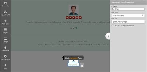 Add Navigation Items Online Help
