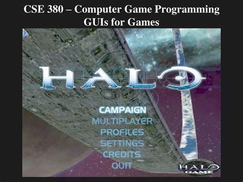 Ppt Cse 380 Computer Game Programming Guis For Games Powerpoint