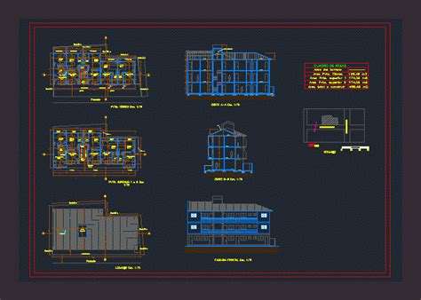 Edificio Multifamiliar En Dwg 296 Mb Librería Cad