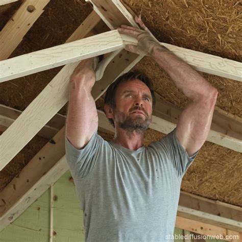 Man In Front Facing Pose With Spray Foam Insulation Stable Diffusion