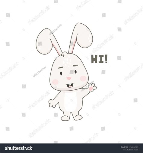 Cute Rabbit Character Isolated On White Stock Vector Royalty Free