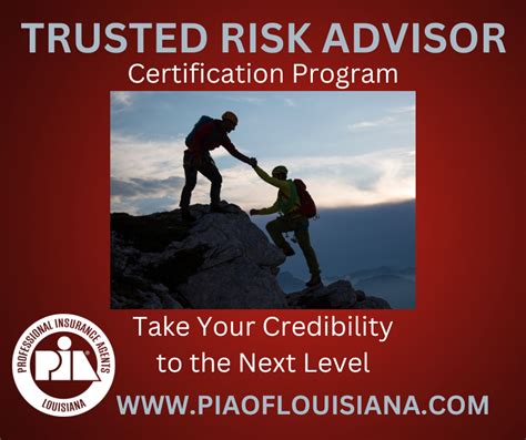 Trusted Risk Advisor Program Spring 2025 February May Professional