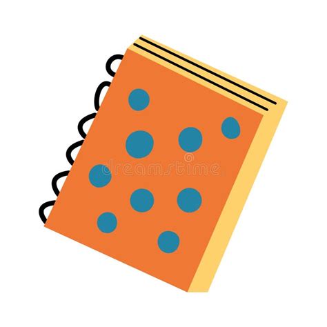 Orange Polka Dotted Notebook With Blue Spots And Spiral Binding On