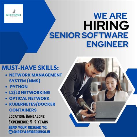 Recurso Hr Services On Linkedin Everyone Hiring Senior Softwareengineers Bangalore