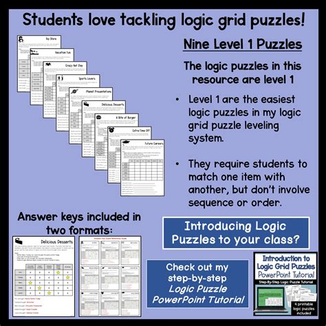 Level 1 Logic Puzzles Made By Teachers