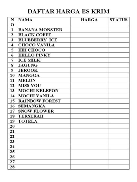 Daftar Harga Es Krim Pdf