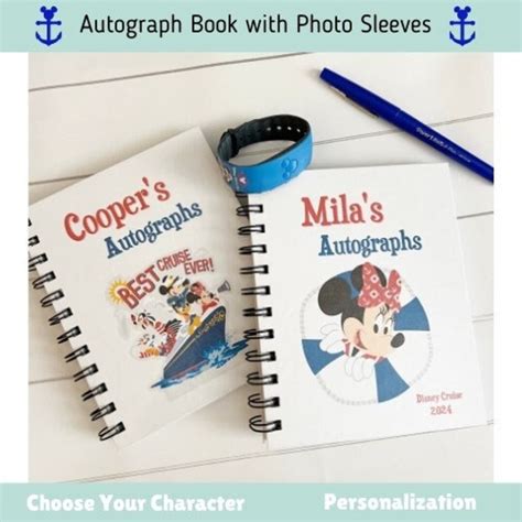 Disney Cruise Autograph Book WITH Photo Sleeves Disney Autograph