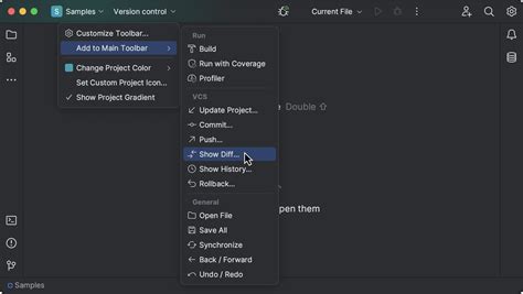 菜单与工具栏 Intellij Idea 文档