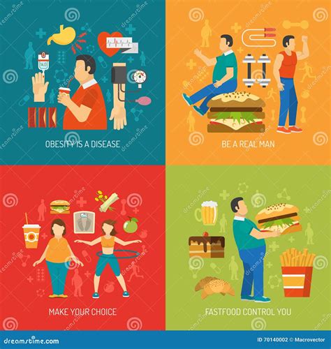 Obesity Concept Flat Stock Vector Illustration Of Business 70140002