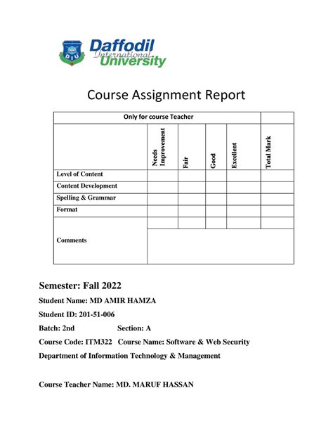 Assignment 201 51 006 Yeeee Course Assignment Report Only For