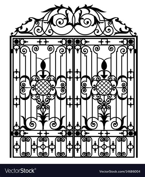 Forged Iron Gate Royalty Free Vector Image VectorStock