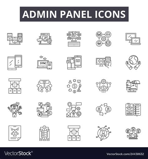 Admin Panel Line Icons Editable Stroke Signs Vector Image