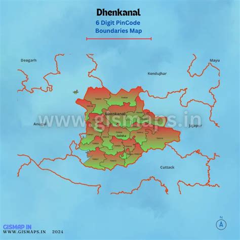 Dhenkanal Pincode Boundaries Map Odisha