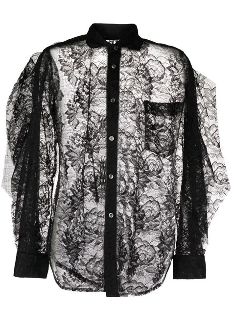 Comme Des Garçons Floral Lace Button Down Shirt Smart Closet