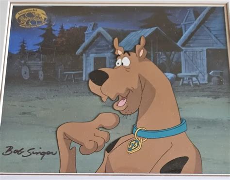 Hanna Barbera Scooby Doo Production Cel With Drawing Bob Singer Framed