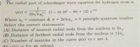 Answered The Radial Part Of Schrodinger Wave Equation For Hydrogen