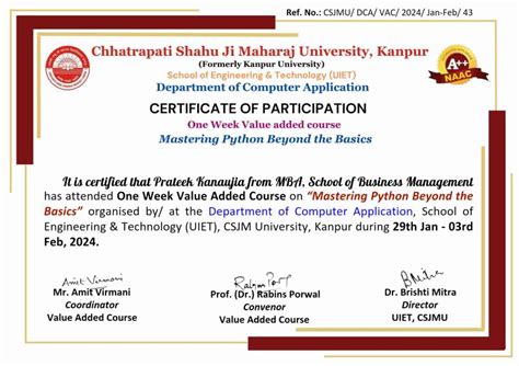 Prateek Kanaujia On Linkedin Completed Python Value Added Course